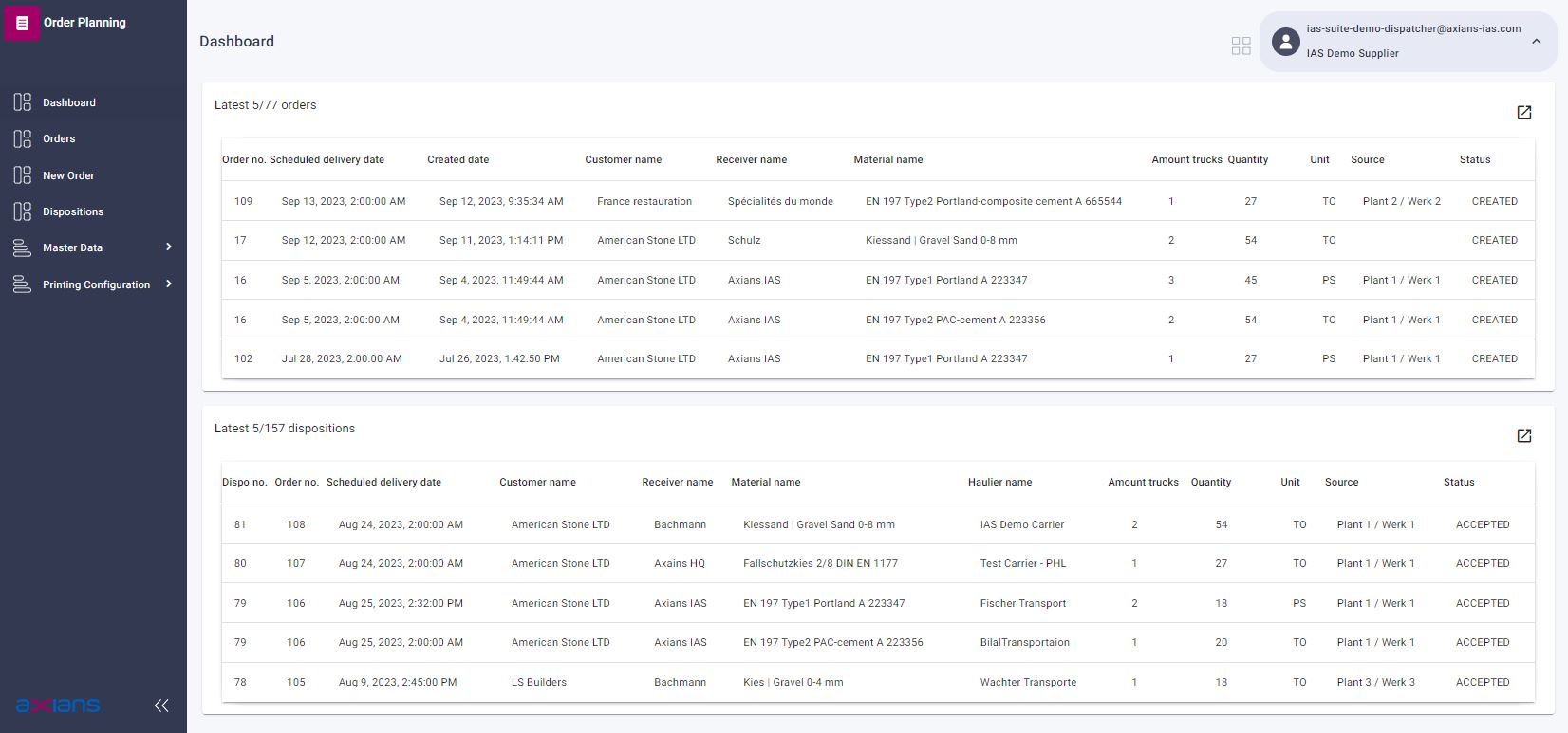 Automation of the logistics workflow in the bulk materials industry