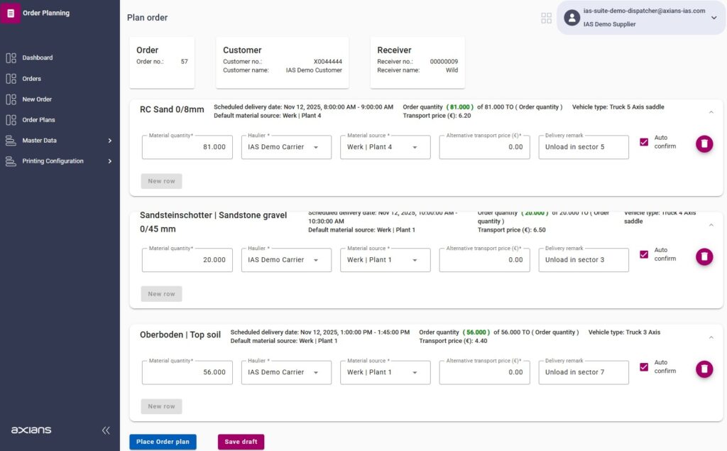 Order Taking and Planning Software for Bulk Goods - Axians | IAS