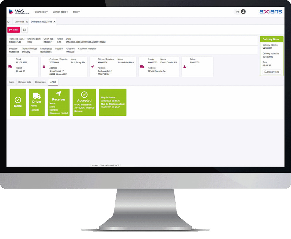Digital delivery note and ePOD - Axians | IAS